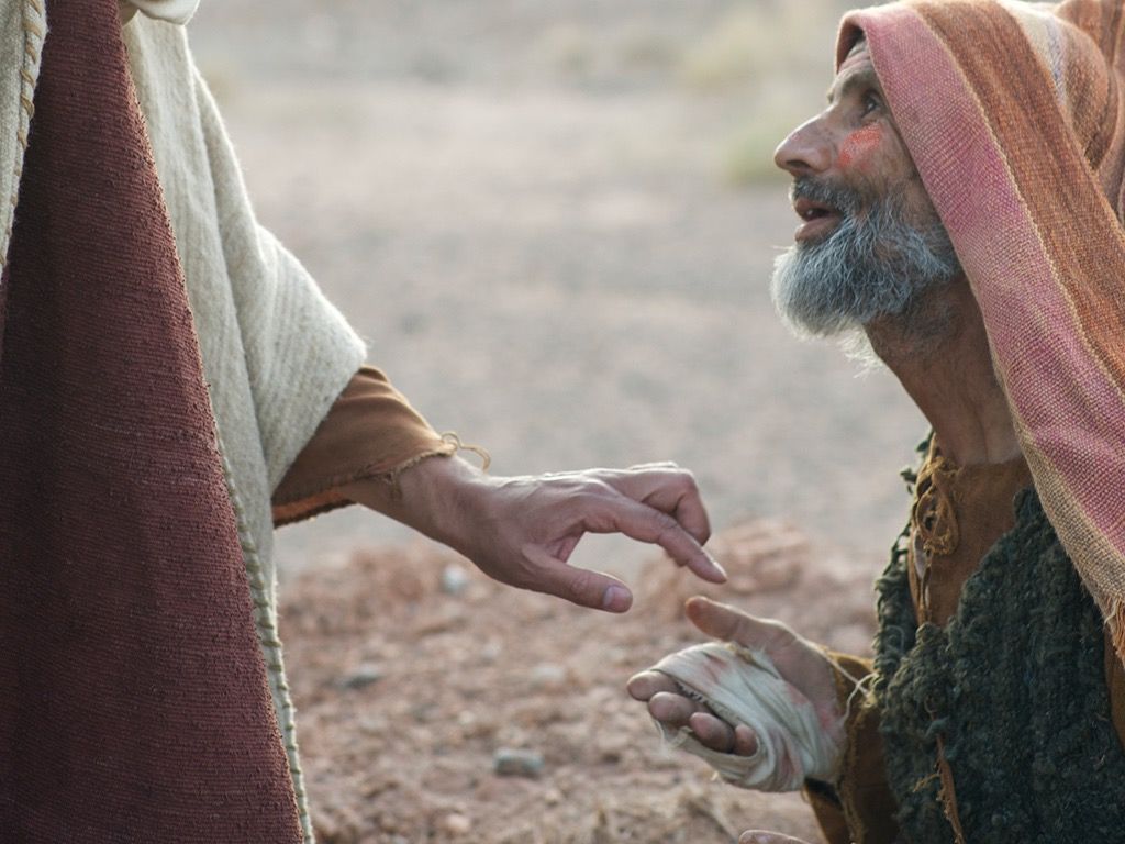 Jesus Helping The Man With Leprosy